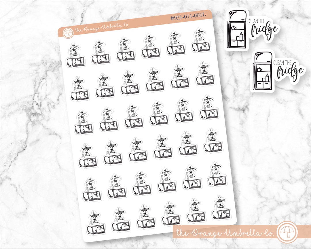 Clean the Fridge Icon Script Planner Stickers F2 E-124 - Etsy