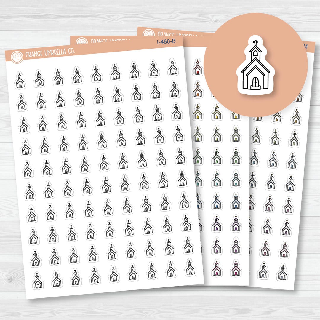 Hand Doodled Church Planner Stickers | I-460 - Etsy