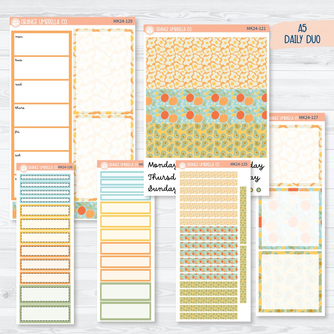 Brunch Breakfast Planner Kit Avocado A5 Daily Duo Planner Kit Stickers ...