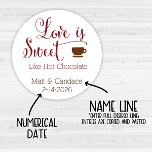Hot Cocoa Wedding Stickers | Hot Chocolate Wedding Favor Labels ...