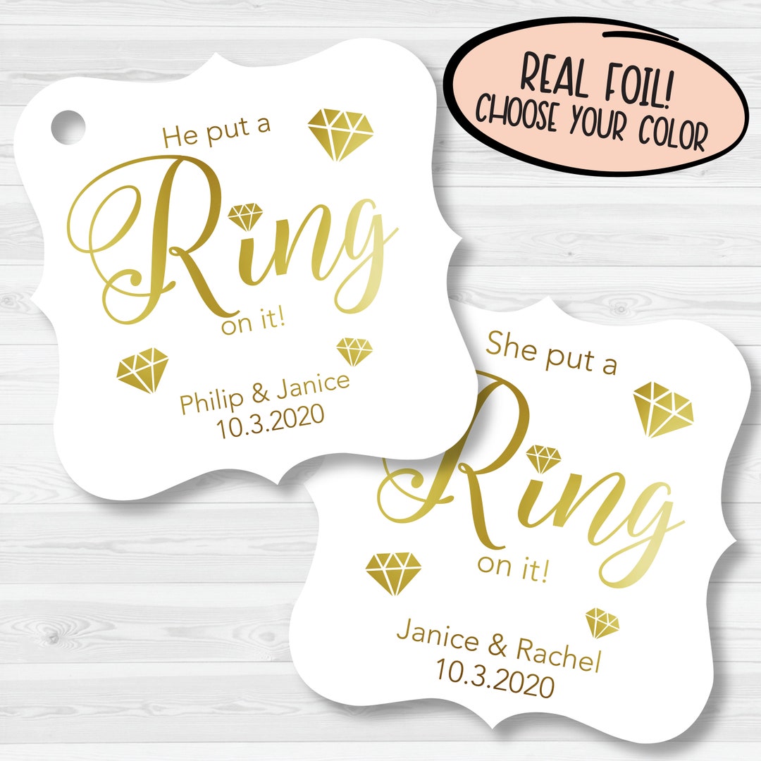He Put A Ring on It | She Put A Ring on It Tags | Gold Foil Love Tags ...