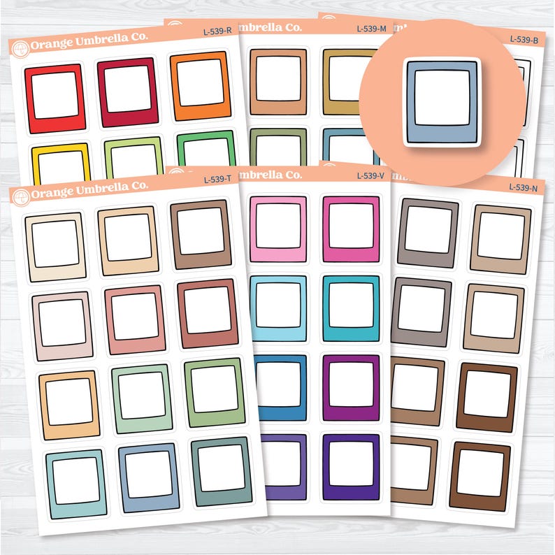 Doodled Polaroid Journaling Labels | Planner Stickers | L-539 - Etsy