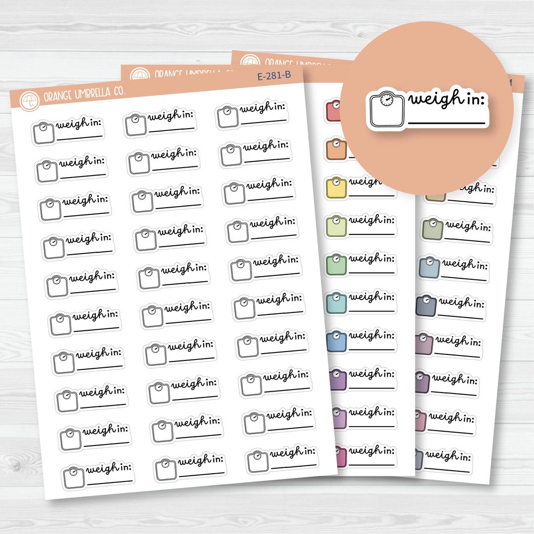 Weigh-in Scale Icon Planner Stickers| F16 | E-281 - Etsy