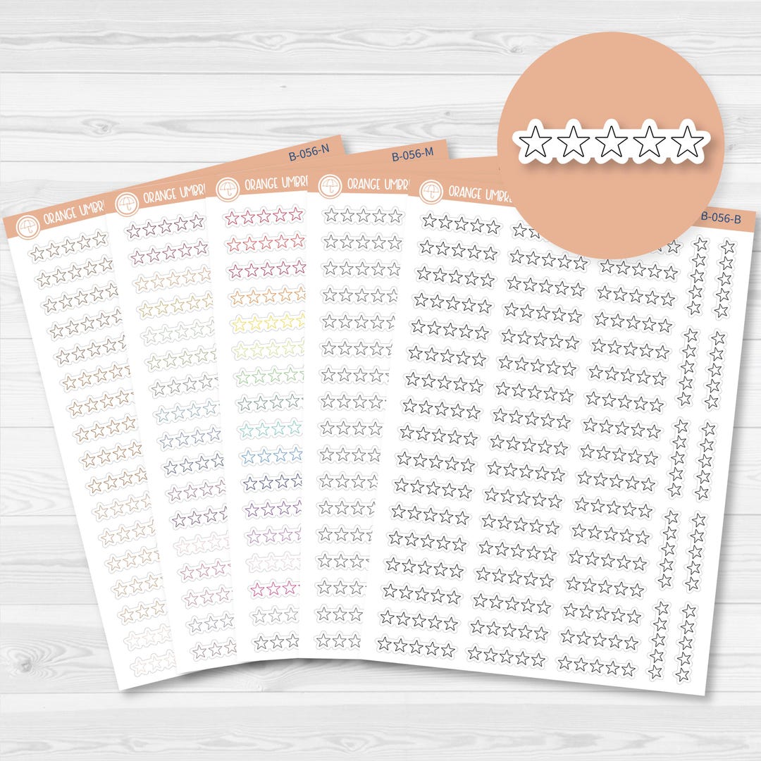Star Rating - Movie and Book Icon Tracker Planner Stickers | B-056 - Etsy