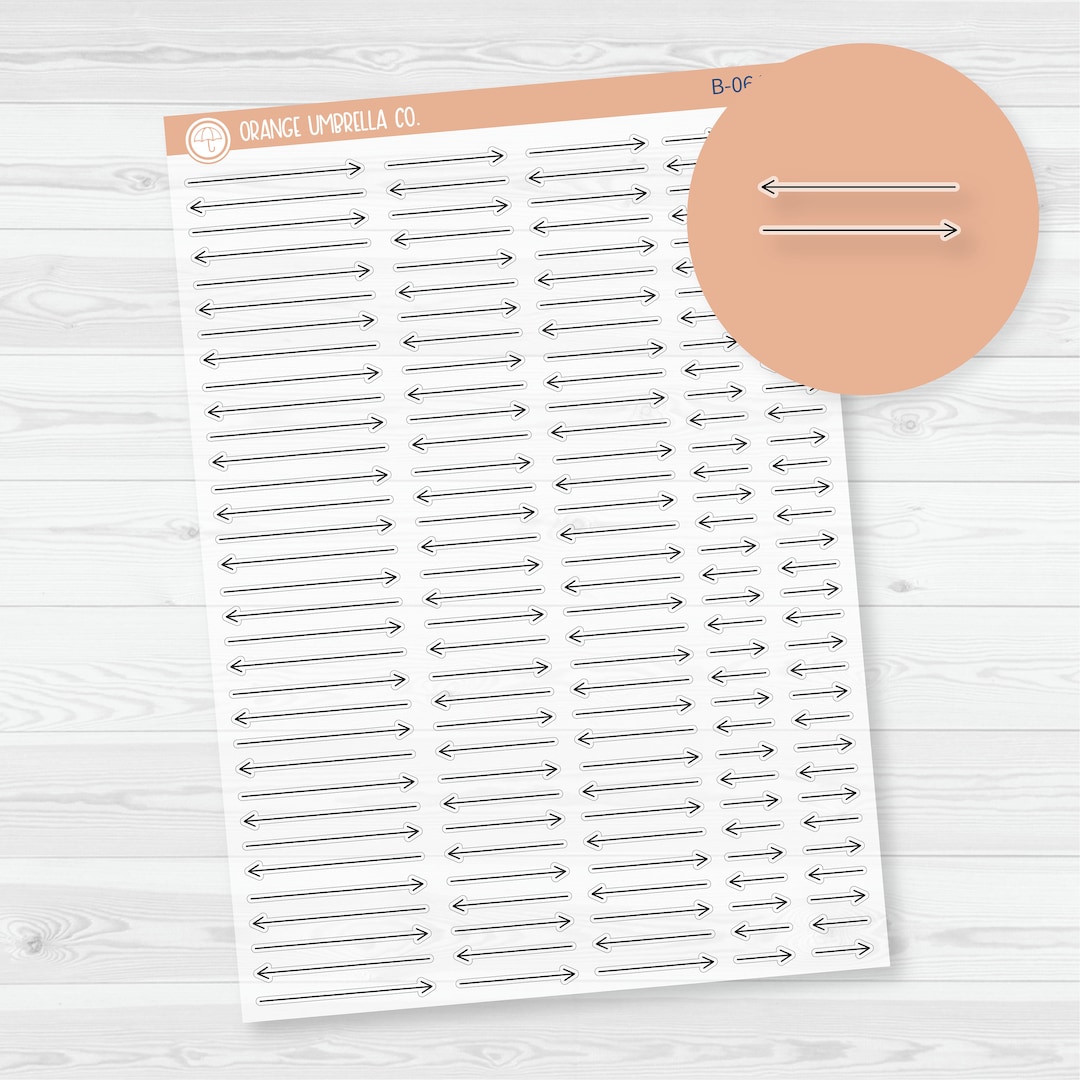 Arrows Planner Stickers | Clear Matte | B-064-BCM - Etsy