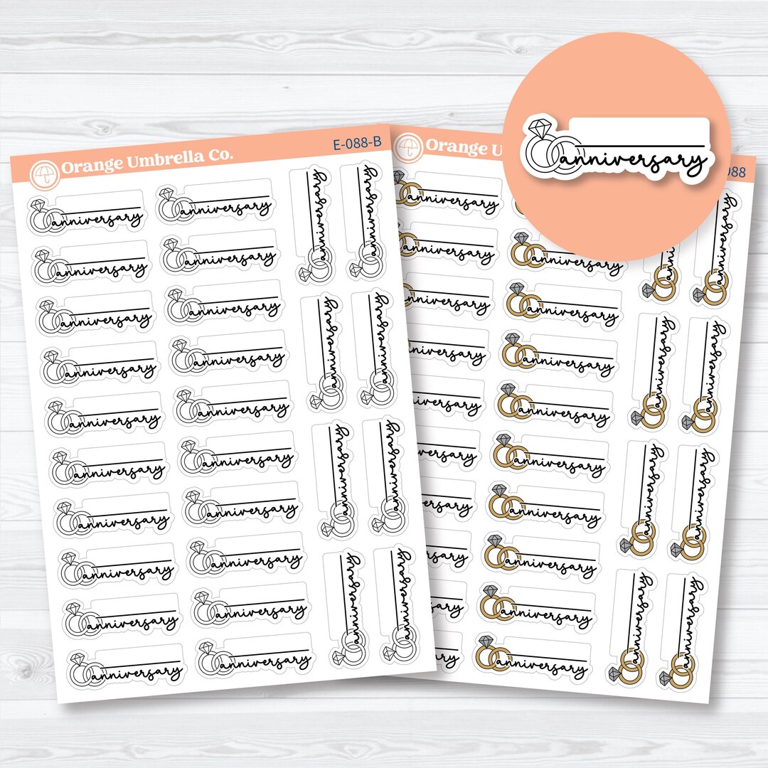 Fill-in Anniversary Labels | Event Planner Stickers | E-088 - Etsy