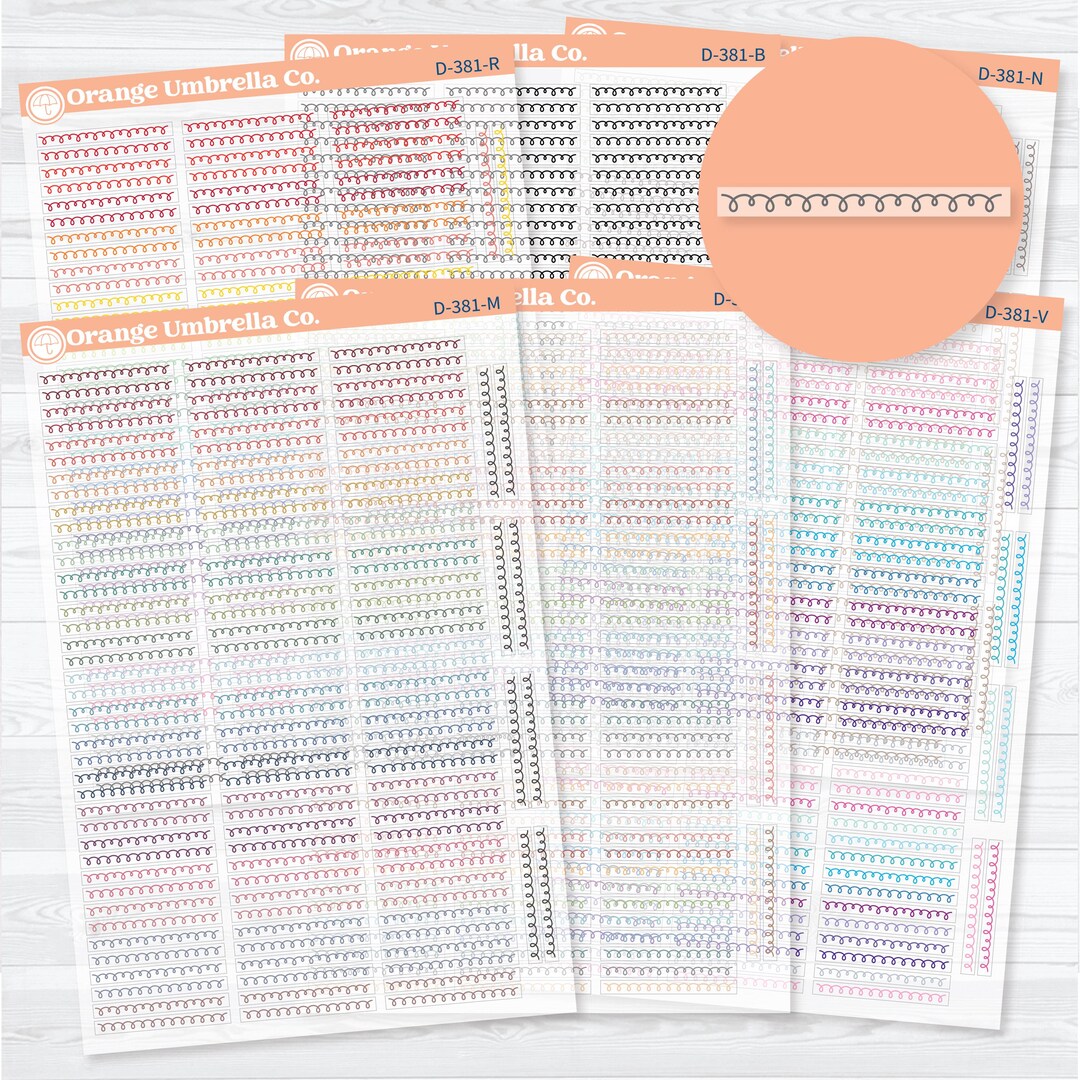 Squiggle Border Divider Clear Matte Planner Stickers | Decorative ...