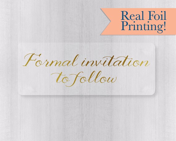 Gold or Color Foil Formal Invitation To Follow Save the Date | Etsy