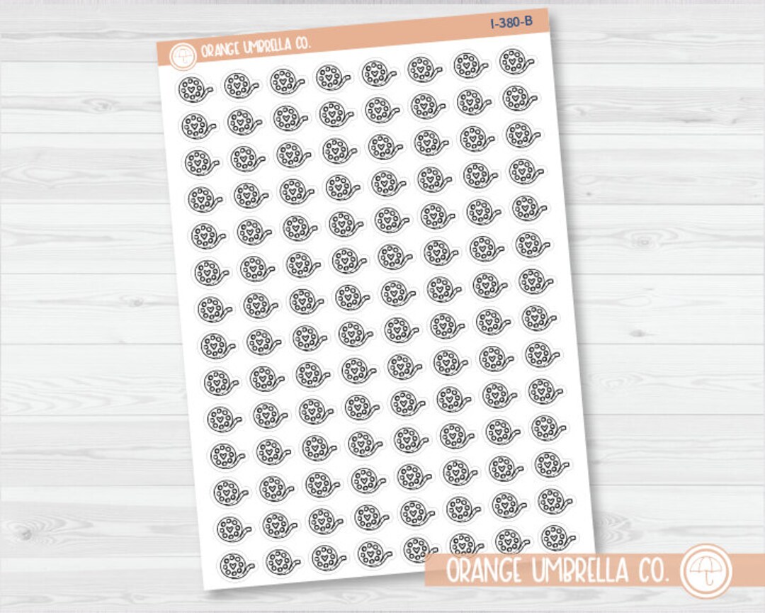 Movie Film Roll Doodle Icon Planner Stickers I-380-B - Etsy