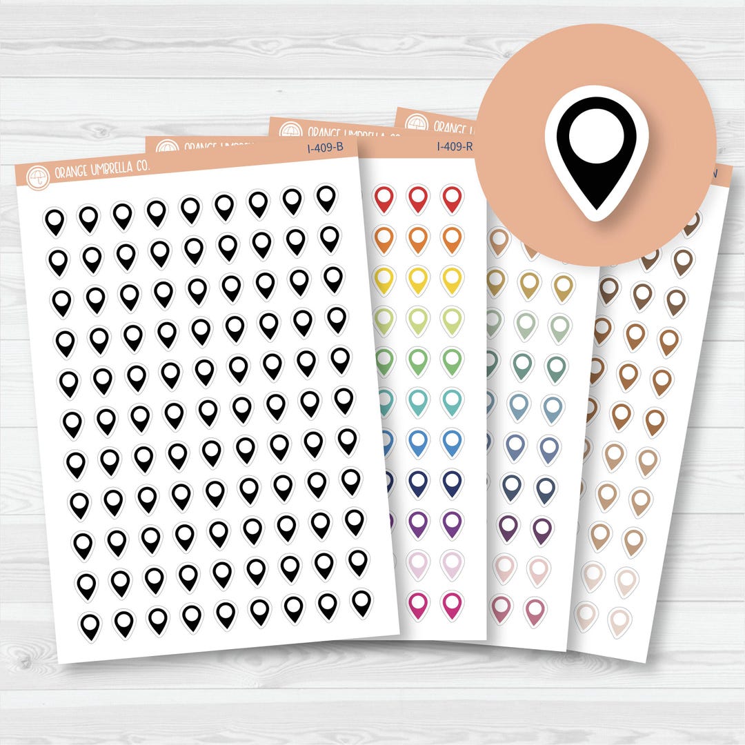 Location Marker Stickers | Location Pin Planner Icons | I-409 - Etsy