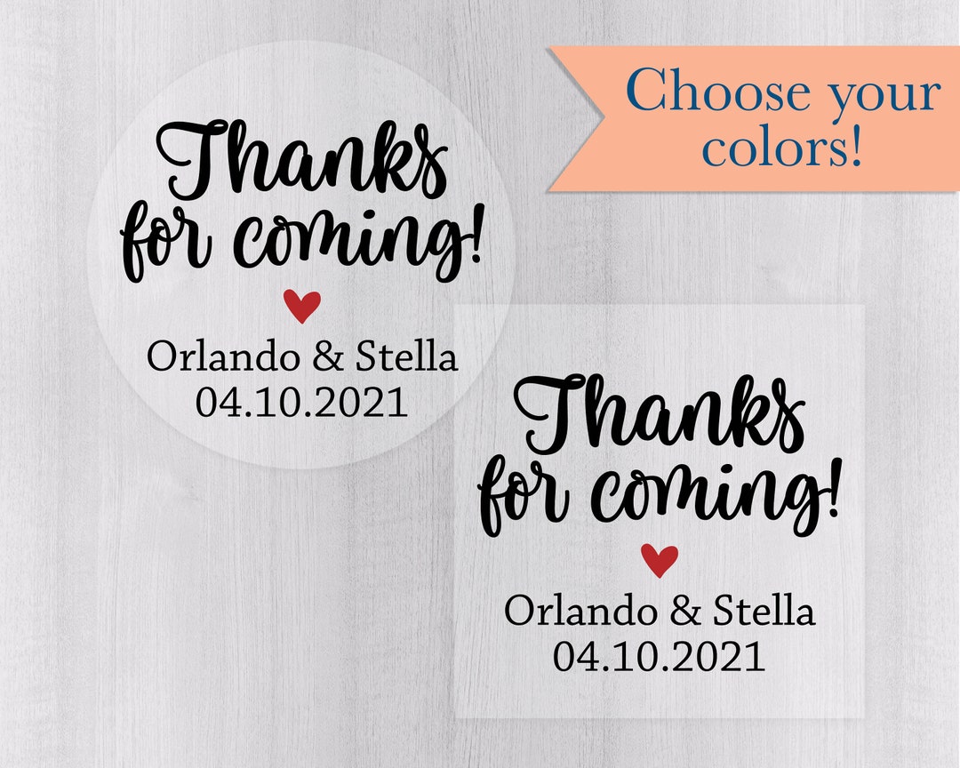 Thanks for Coming Stickers, Clear Transparent Thank You Favor Stickers ...