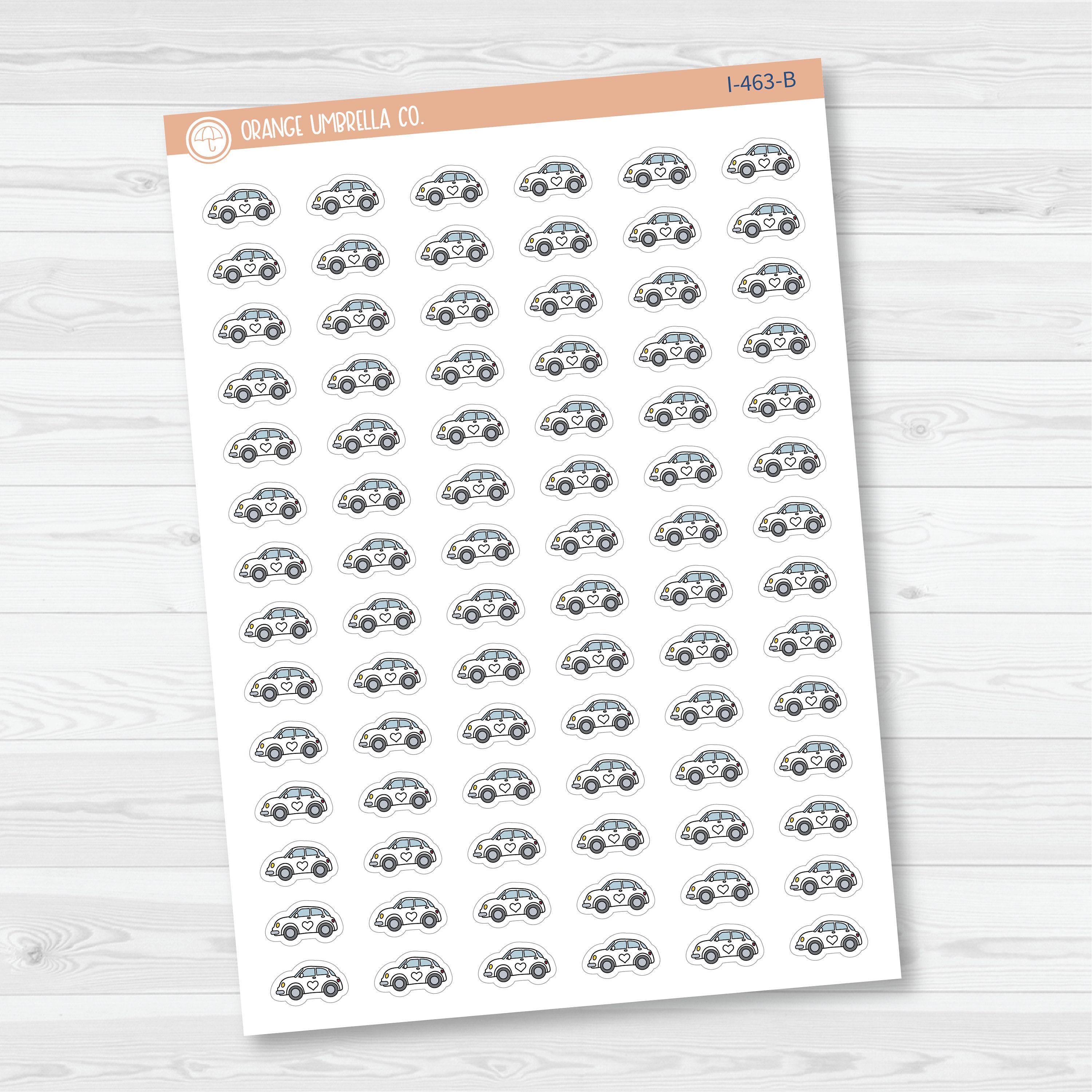 Car Doodle Icon Planner Stickers | I-463 - Etsy