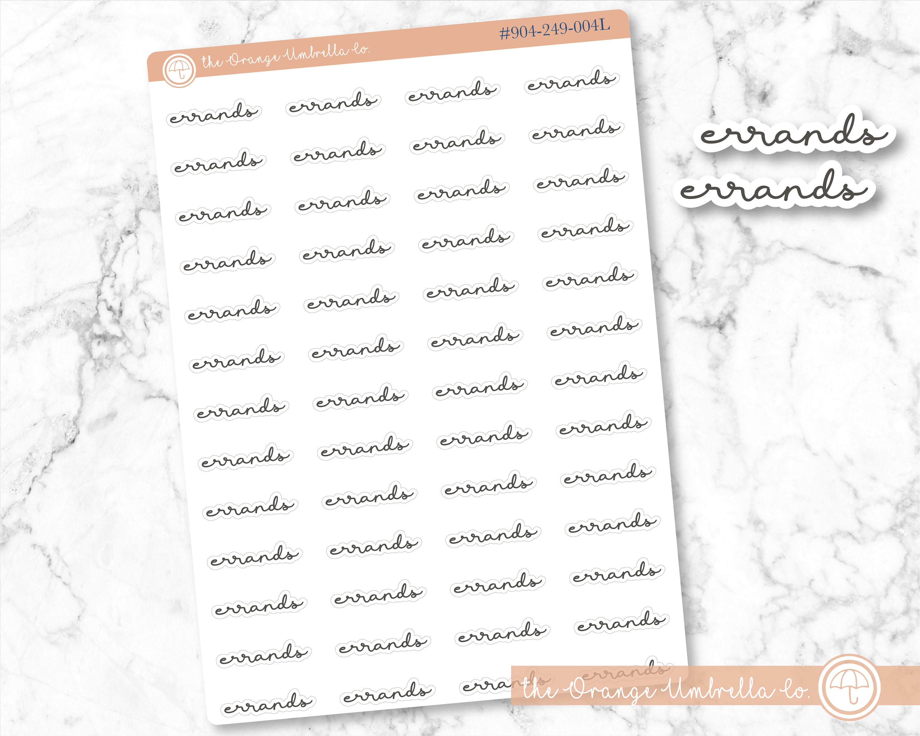 Paper & Party Supplies Calendars & Planners Script Errands Labels #904 ...