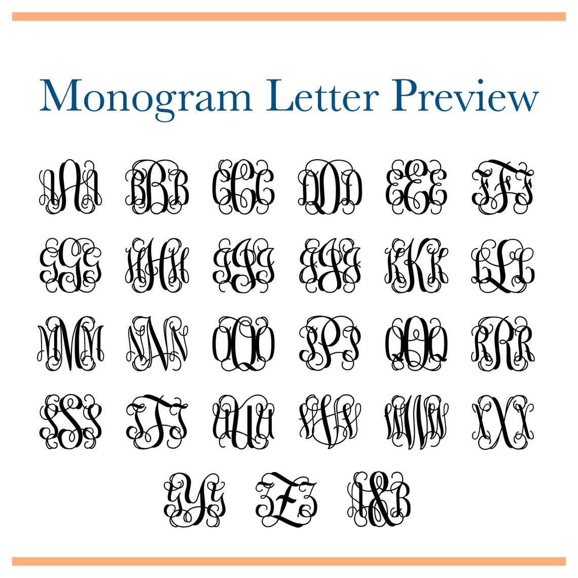 Monogrammed Folded Note Cards 6pk Initial Note Cards | Etsy