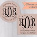 Monogram Return Address Stickers Round Address Labels | Etsy