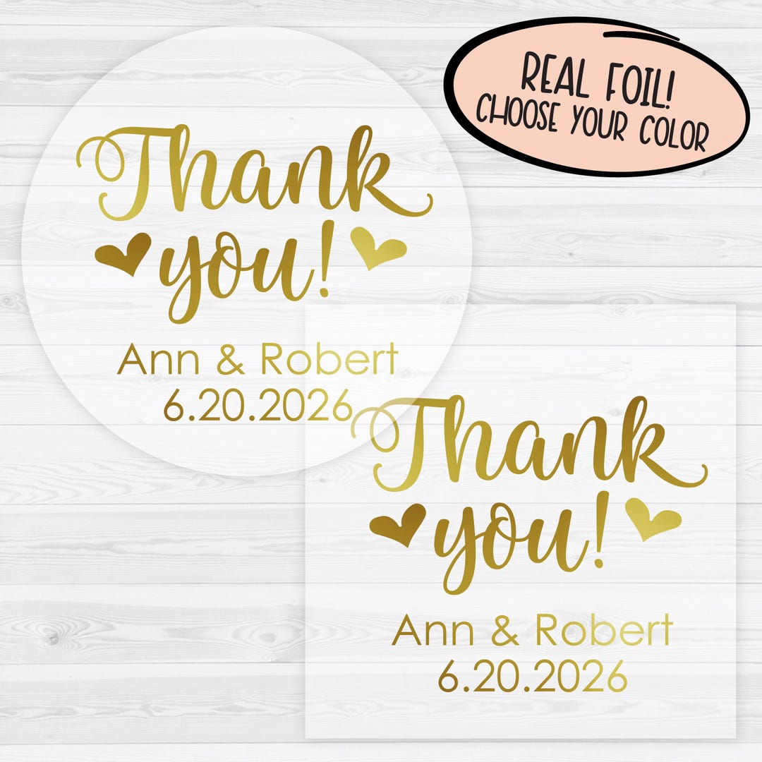 Thank You Stickers | Wedding Thank You Sticker | Wedding Stickers ...