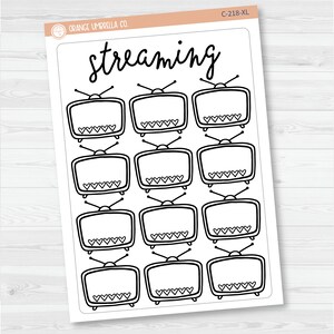 Streaming Tracker Full Page A5 & 7x9 Size Deco Planner Stickers | C-218 ...