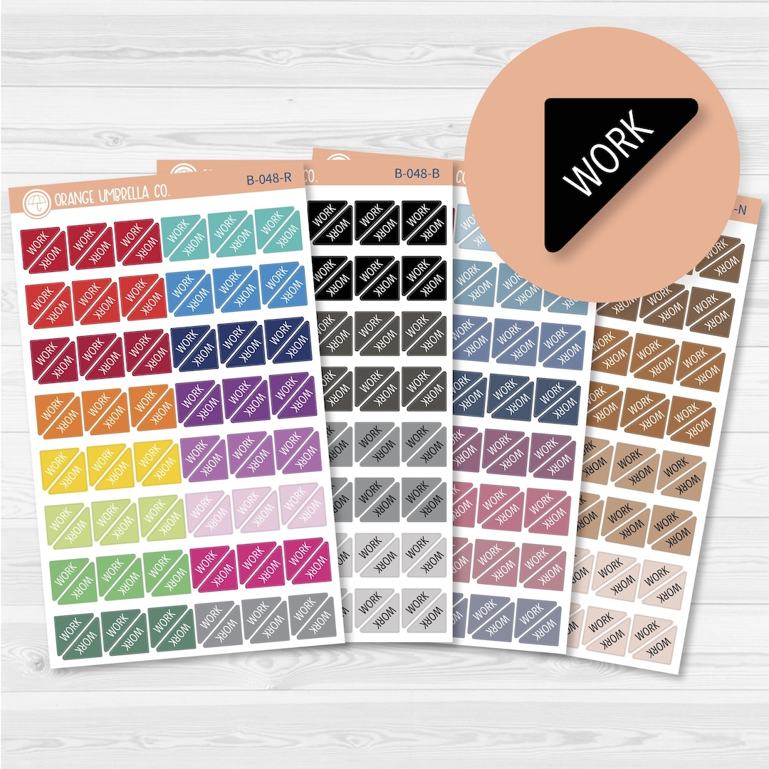 Work Mini Corner Script Planner Stickers | B-048 - Etsy