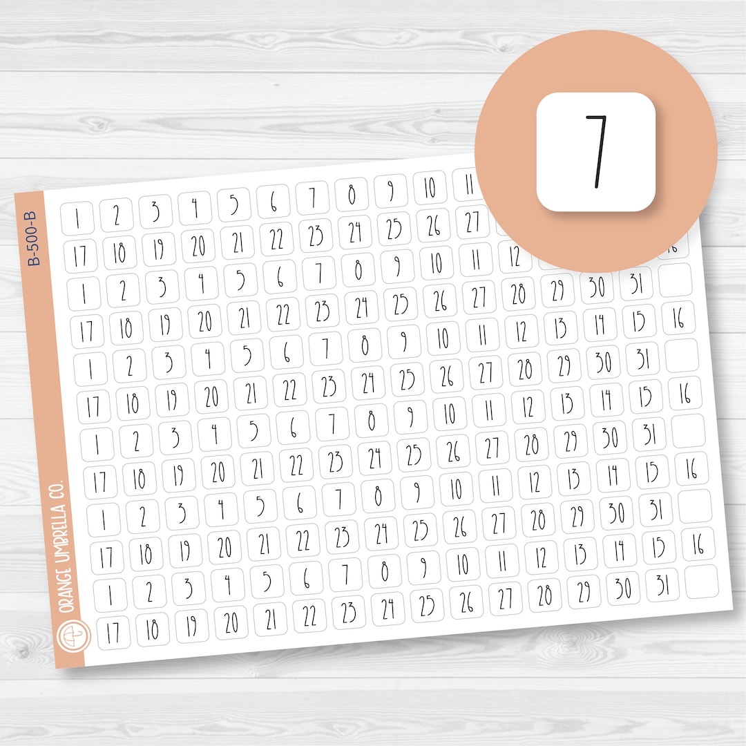 6 Months of Date Dot Covers Planner Stickers | FC12 Print Square | B ...