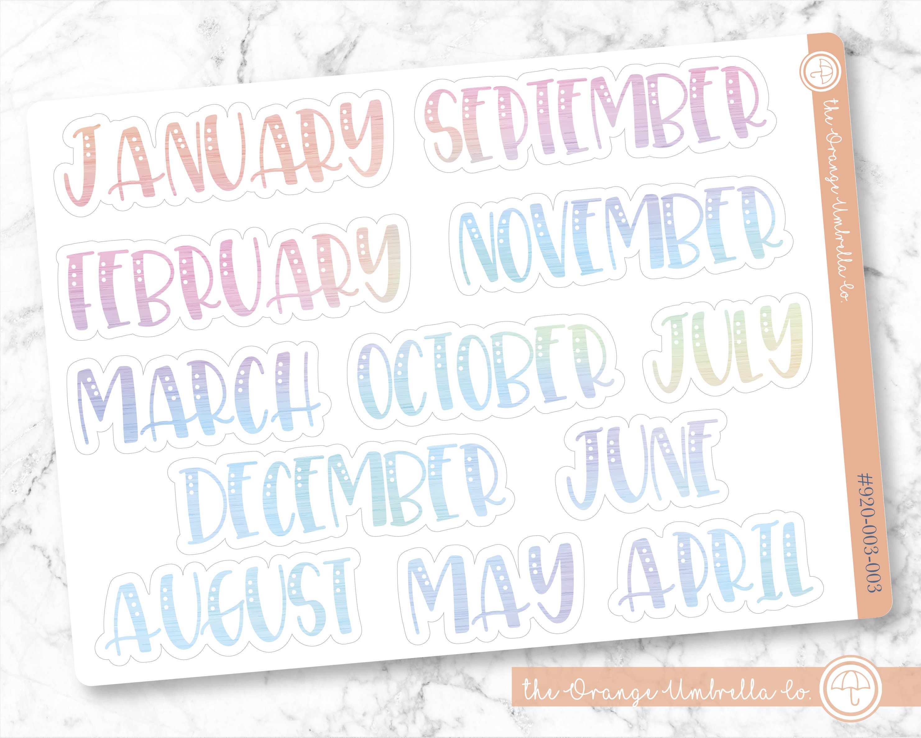 7x9 ECLP White Ink On Clear Transparent Stickers F1 Monthly View Month ...