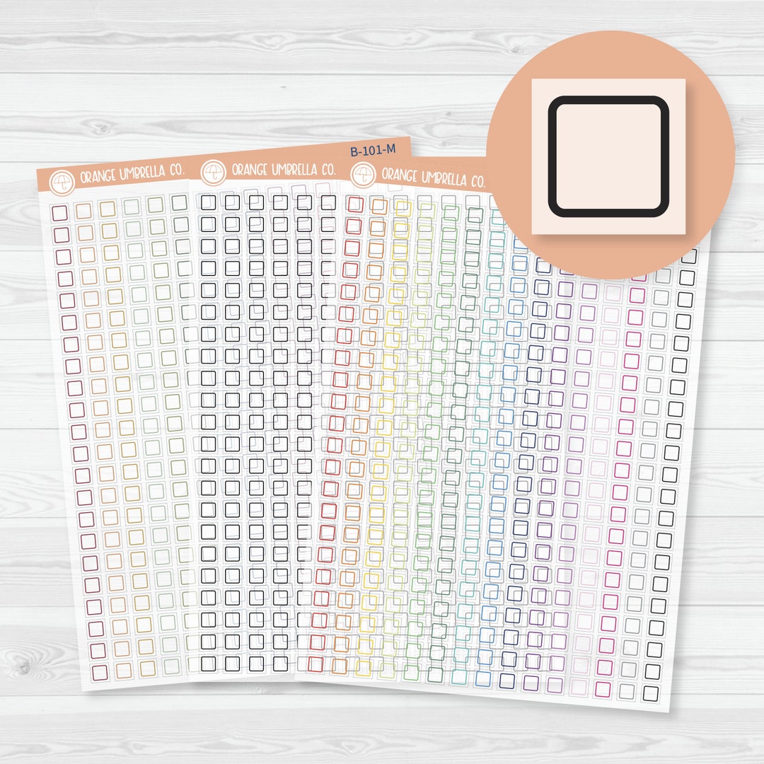 Year at A Glance Calendar Color Coding Planner Stickers | Square Clear ...