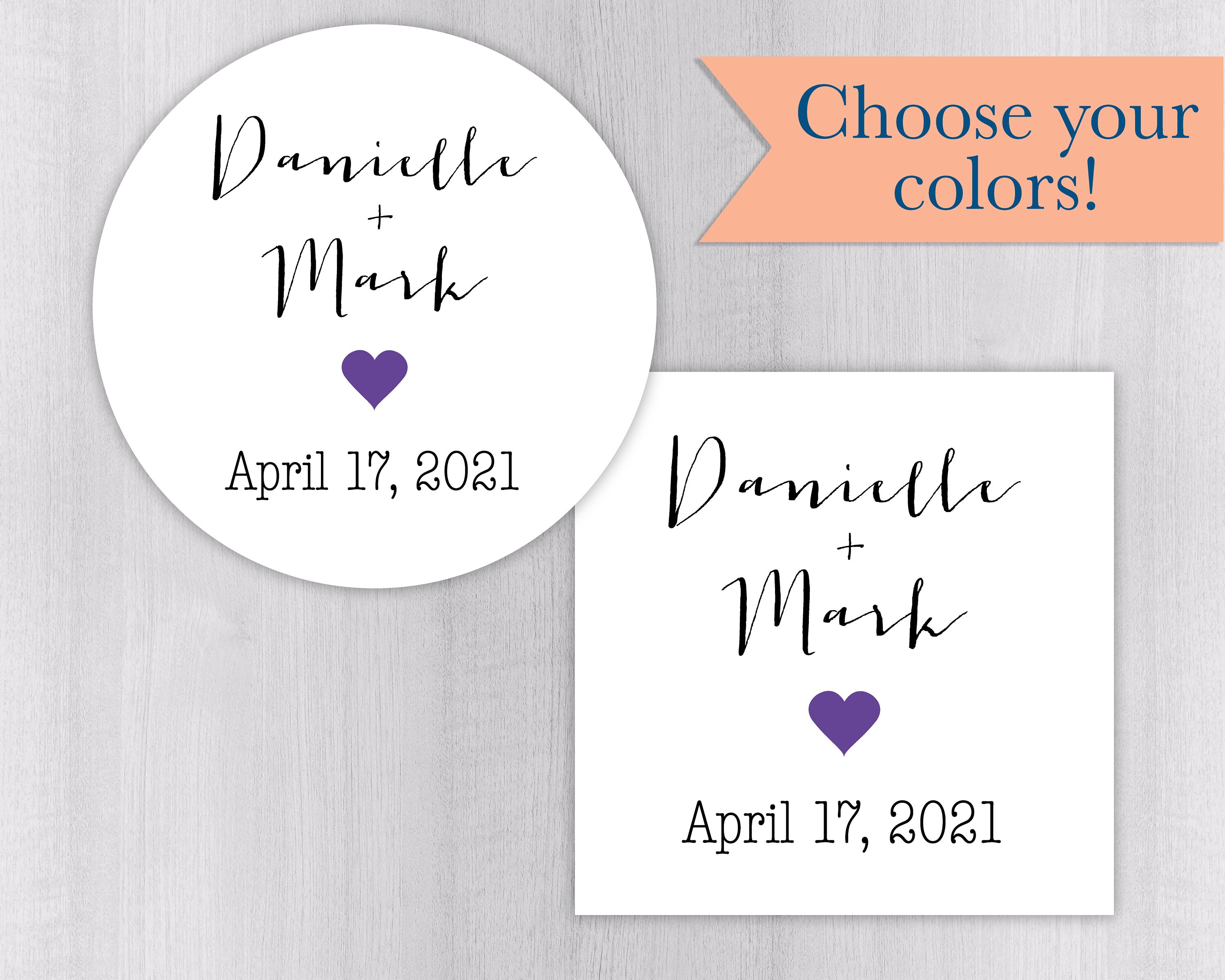 Wedding Stickers Personalized Wedding Stickers Name Wedding | Etsy