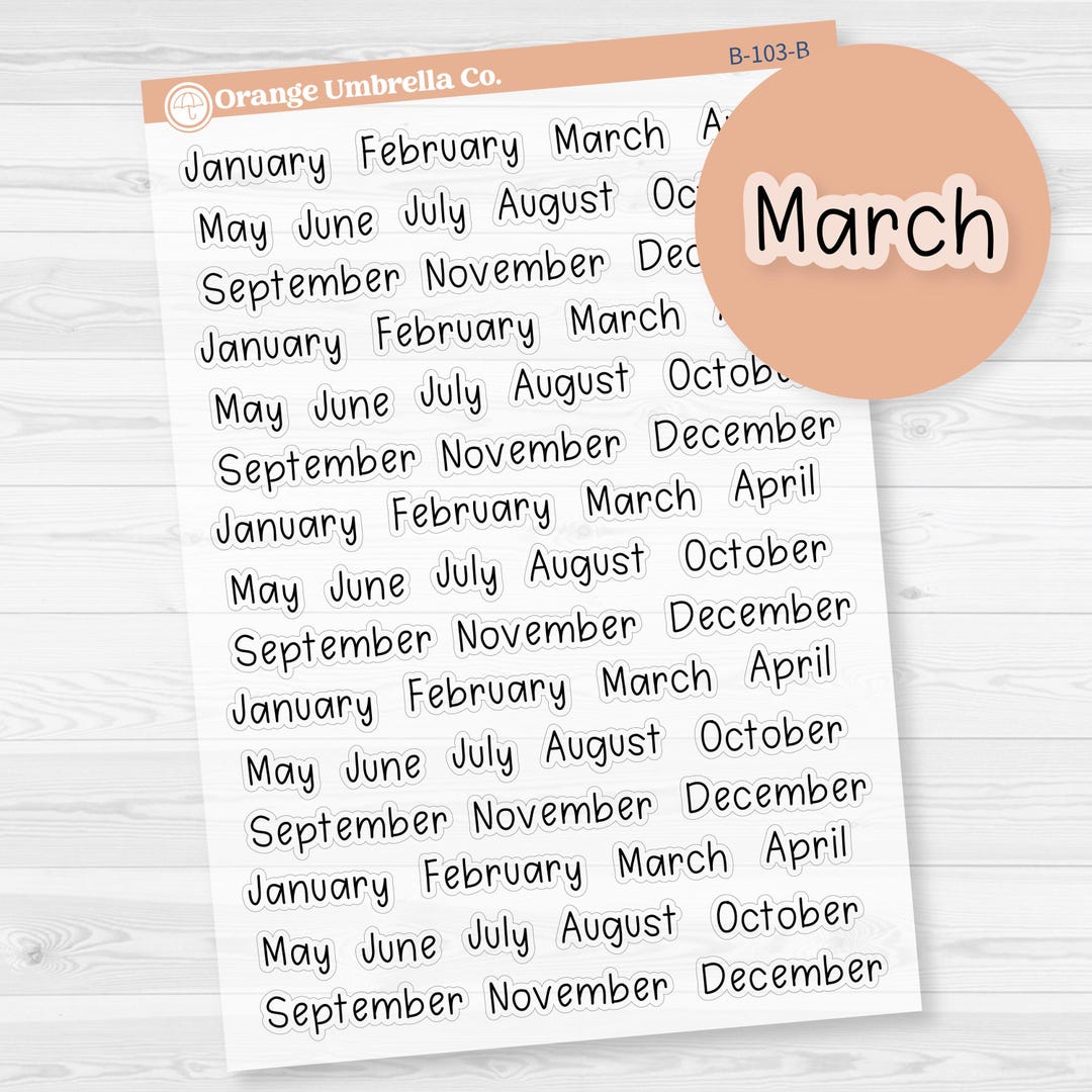 Tiny Julie's Plans Months Planner Stickers| 5 Months | JF Clear Matte ...