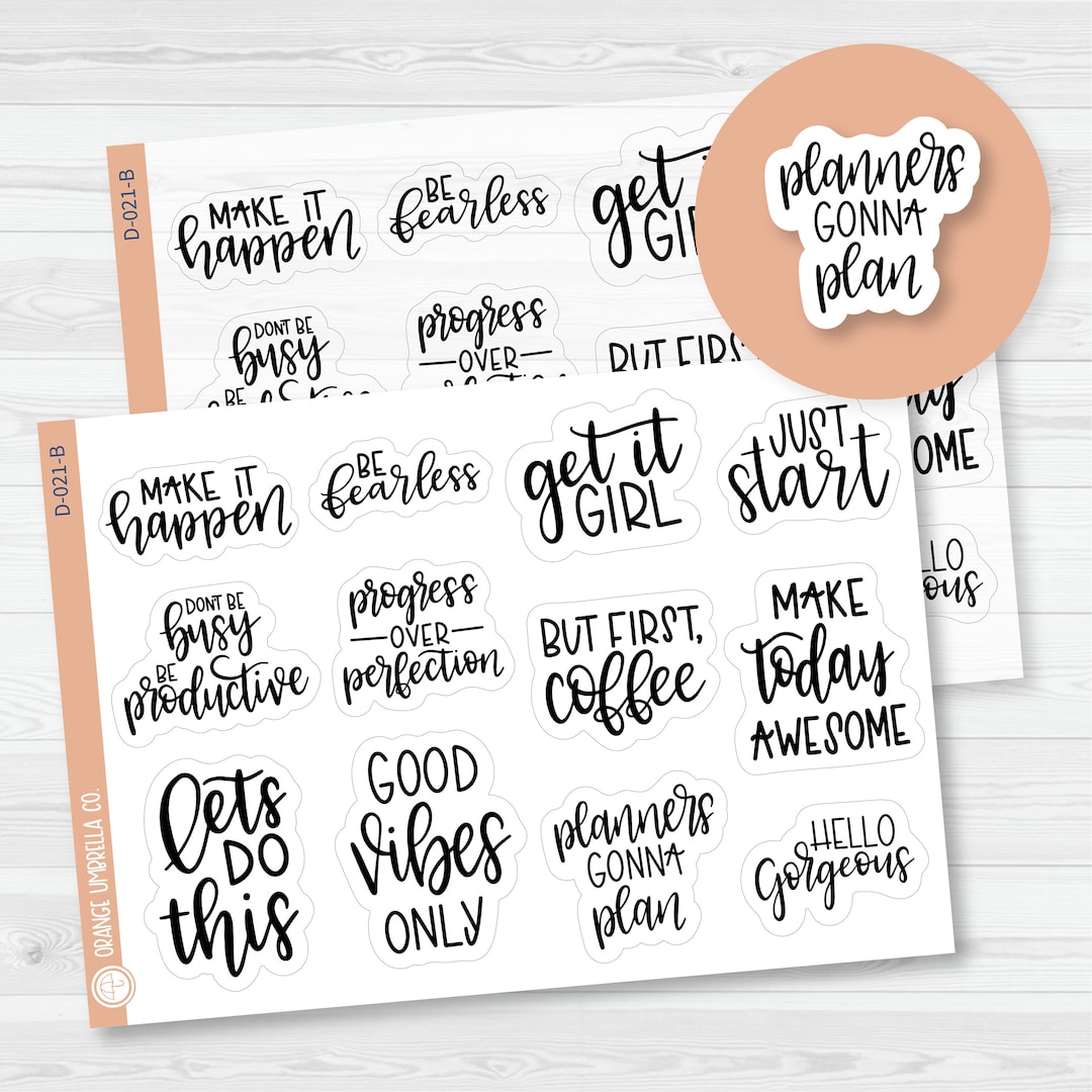 Motivational Deco Quotes Script Planner Stickers | F7 | D-021 - Etsy