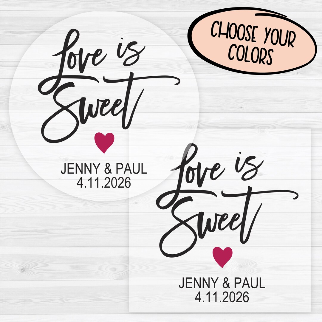 Love is Sweet Wedding Stickers | Wedding Favor Sticker | Wedding Labels ...