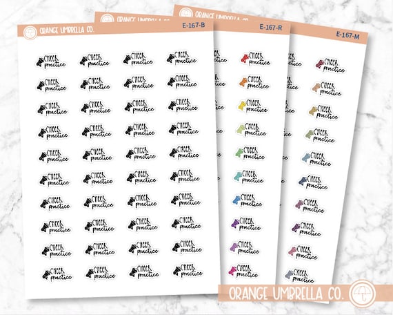 Cheer/cheerleading Practice Icon Script Planner Stickers and - Etsy