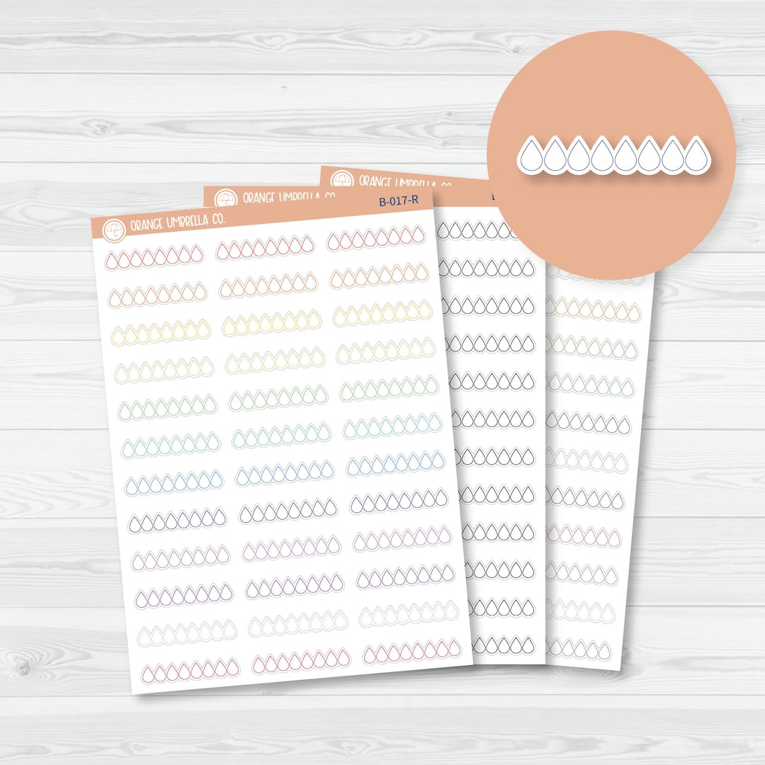 Water Droplet Tracker Planner Stickers | B-017 - Etsy