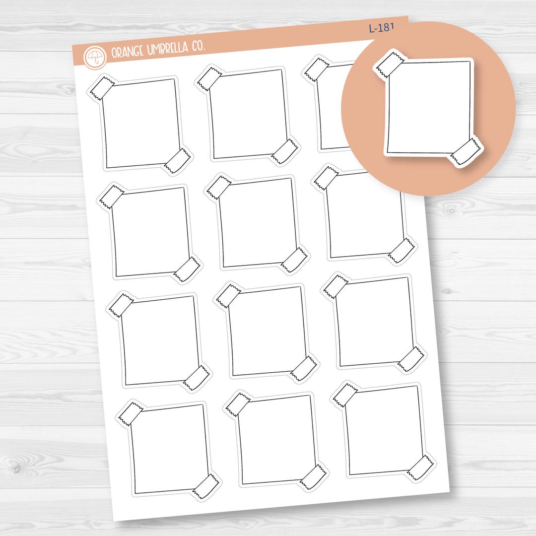 Doodle Taped Sticky Note Planner Stickers, Sticky Note Labels, Color ...