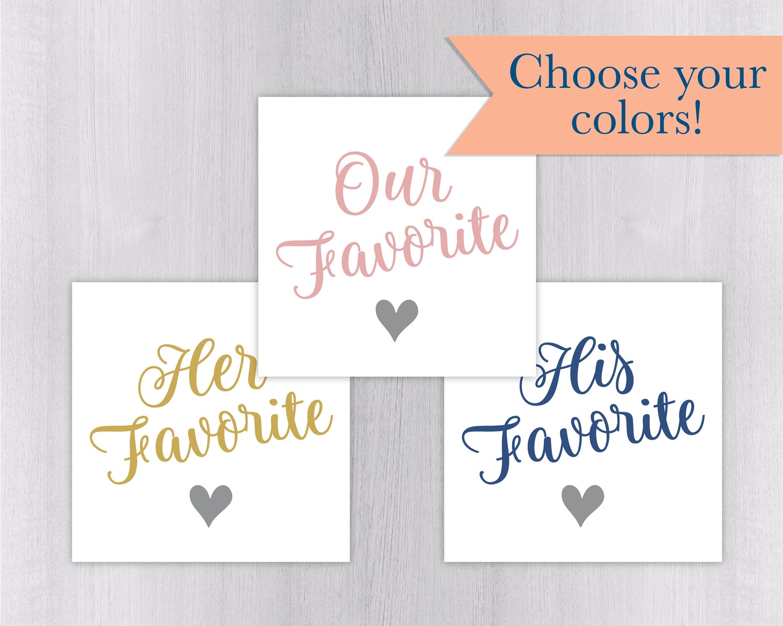 His Favorite Her Favorite Our Favorite Wedding Stickers | Etsy