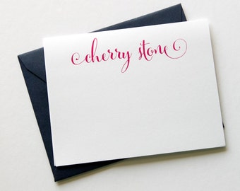 Name Note Cards With Envelopes 12pk Personalized Flat Note | Etsy