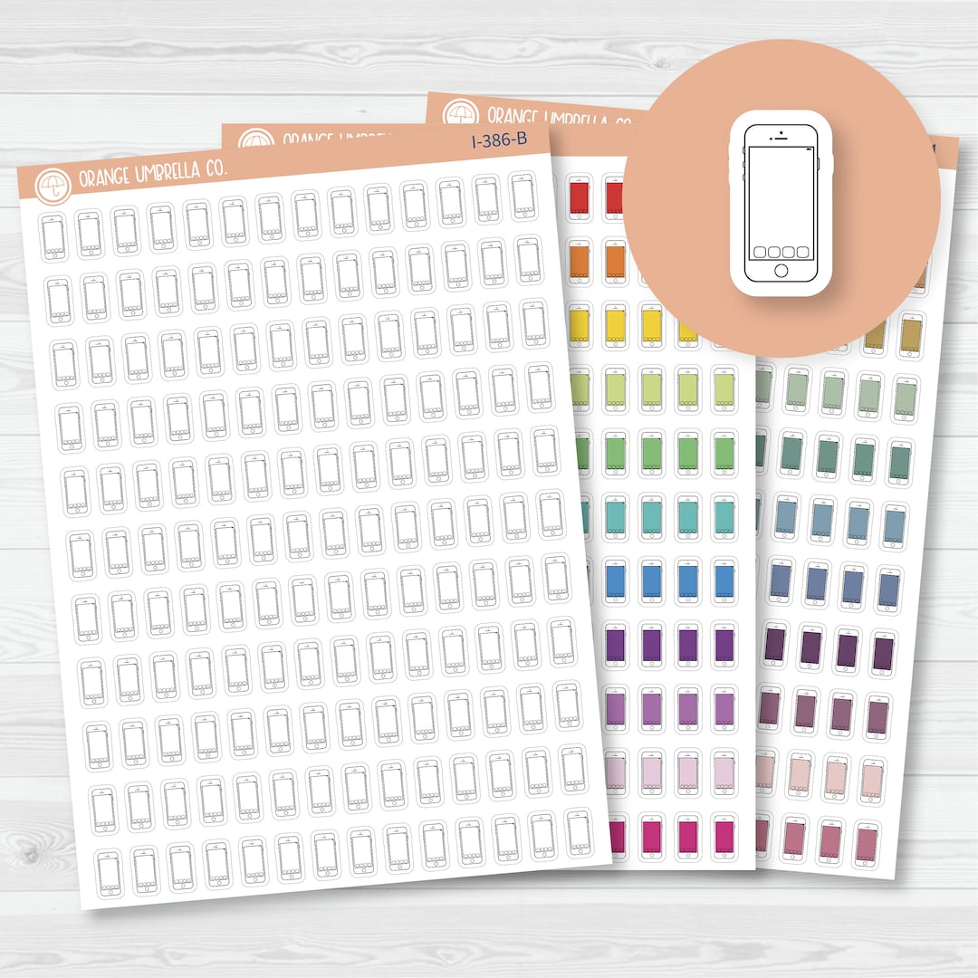 Cell Phone Icon Planner Stickers | I-386 - Etsy