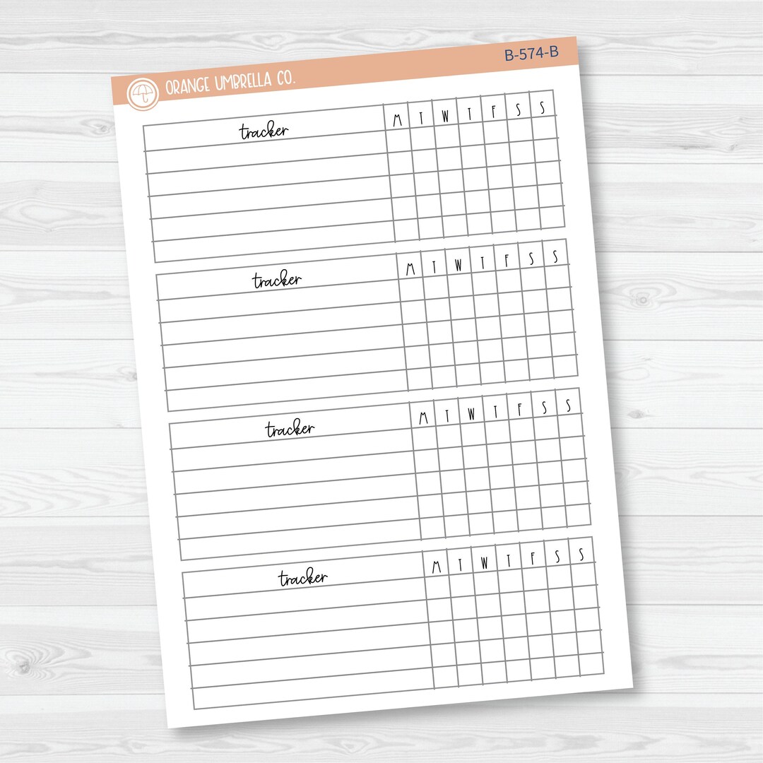7x9 Vertical Priorities Habit Tracker Basic Planner Stickers | B-574-B ...