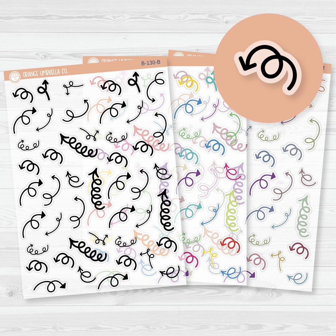Arrows - Coils/springy Planner Stickers | Clear Matte | B-130-CM - Etsy