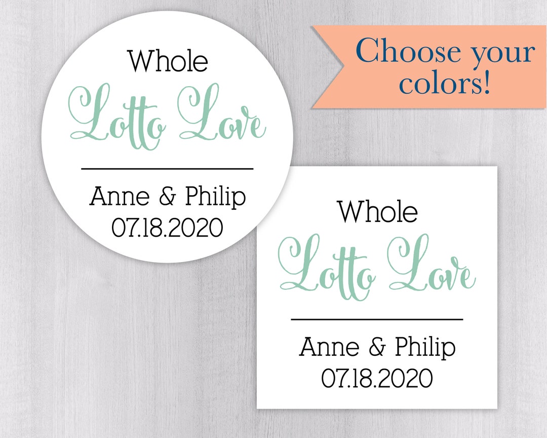 Whole Lotto Love Stickers, Lottery Ticket Wedding Labels, Customizable ...