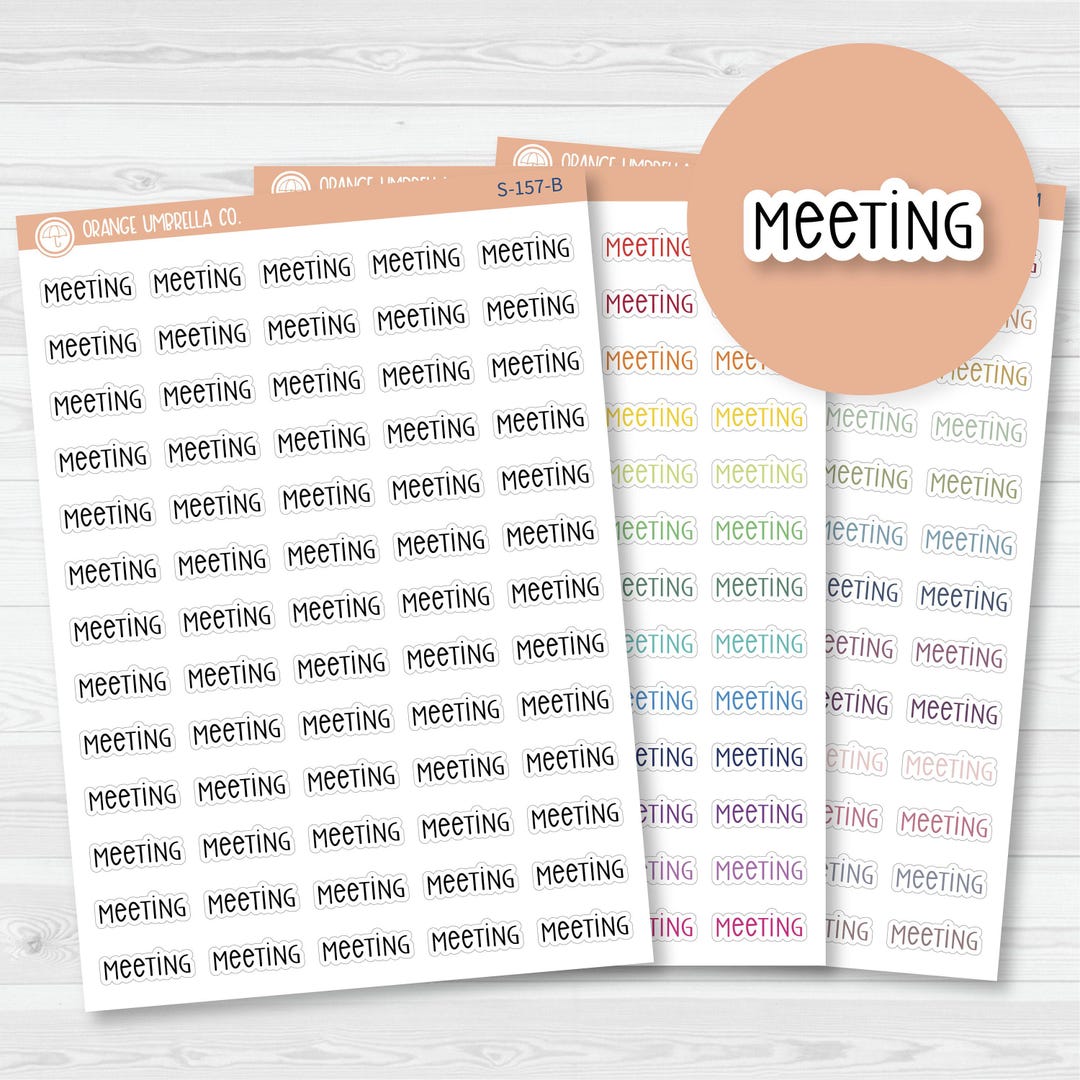 Meeting Script Planner Stickers | F3 | S-157 - Etsy