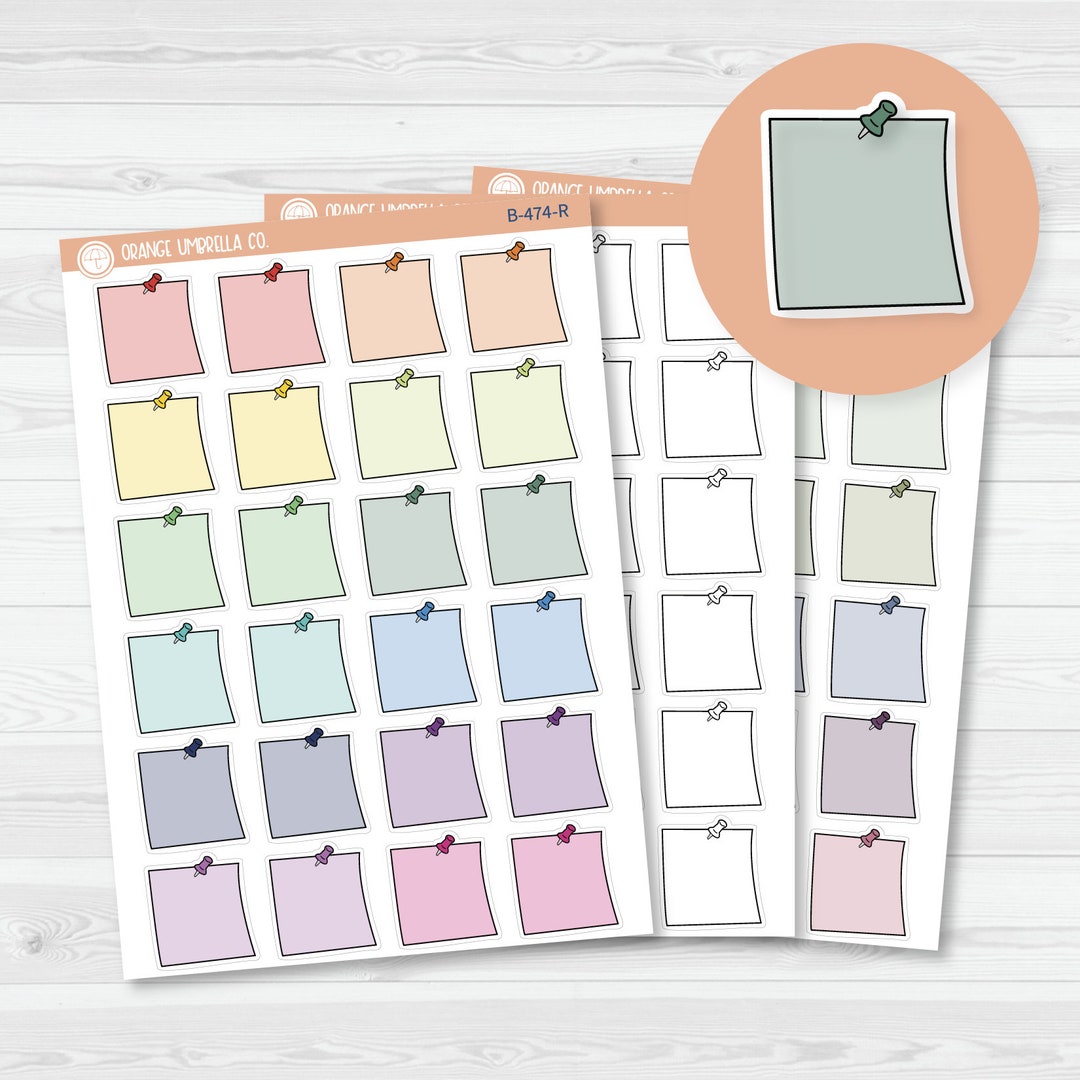 Push Pin Small Sticky Notes Icon Planner Stickers | B-474 - Etsy