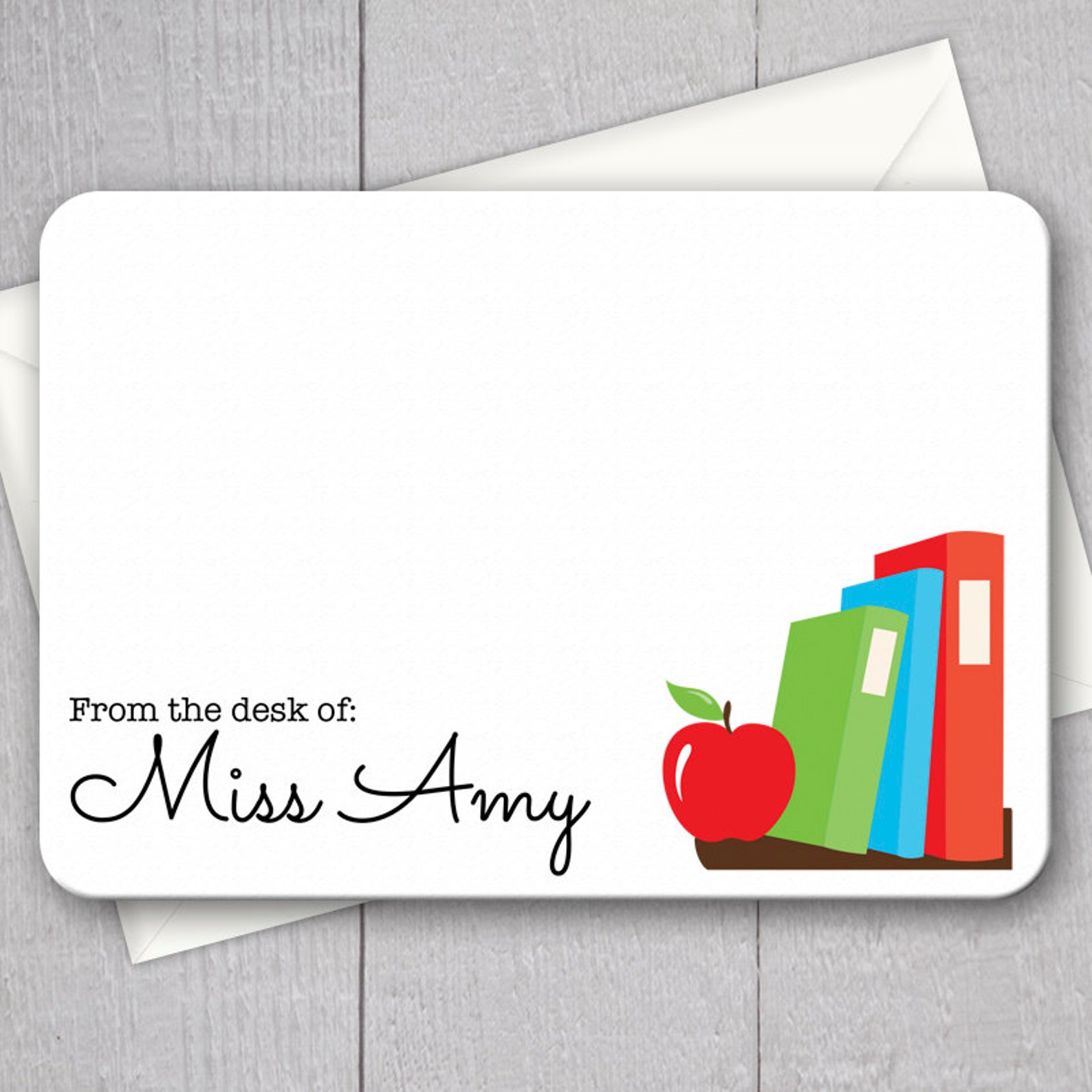 Teacher Note Cards - 12pk | Personalized Flat Note Cards | Language ...