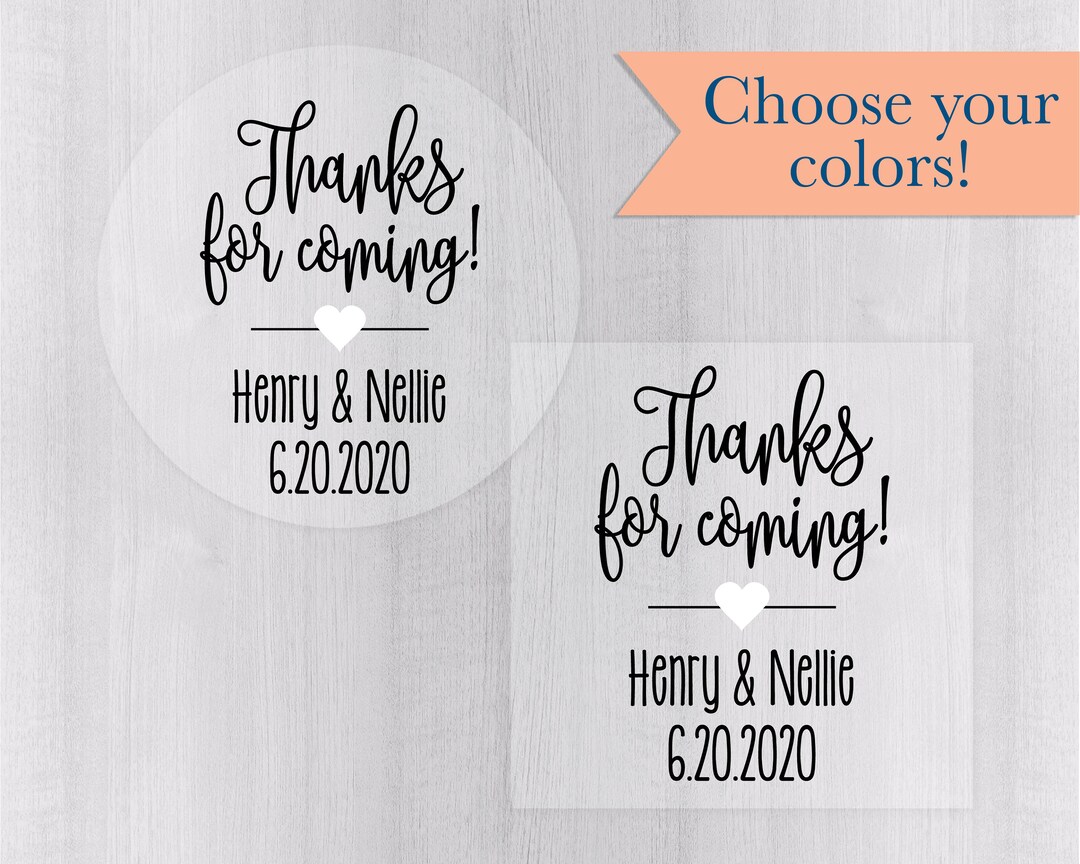 Thanks for Coming Stickers, Clear Transparent Thank You Favor Stickers ...