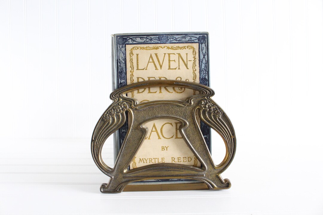 Vintage Brass Book Rack Expandable Book Rack Floral Brass - Etsy