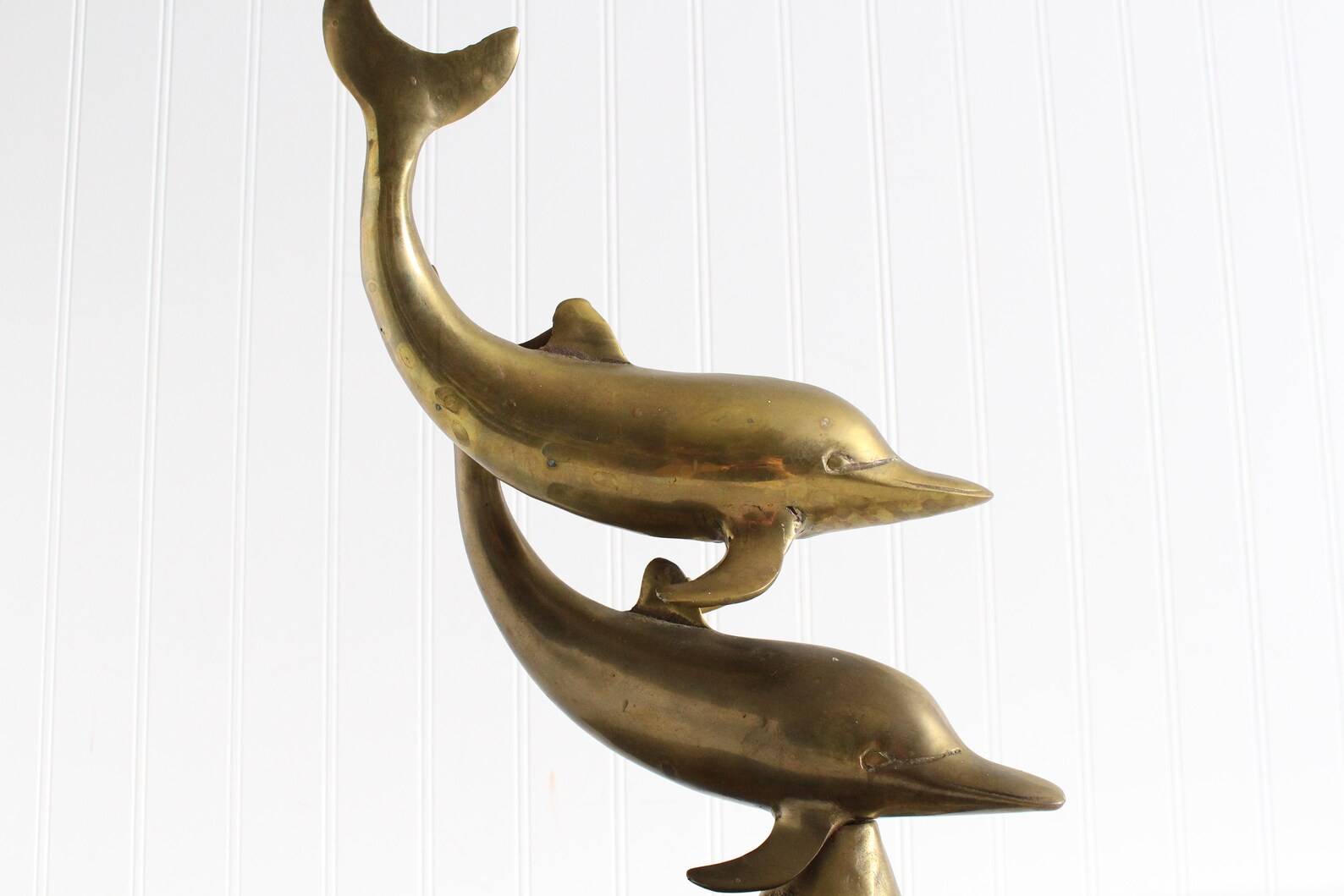 Vintage Brass Dolphin Figurine, Mid Century Modern Decor, Nautical ...