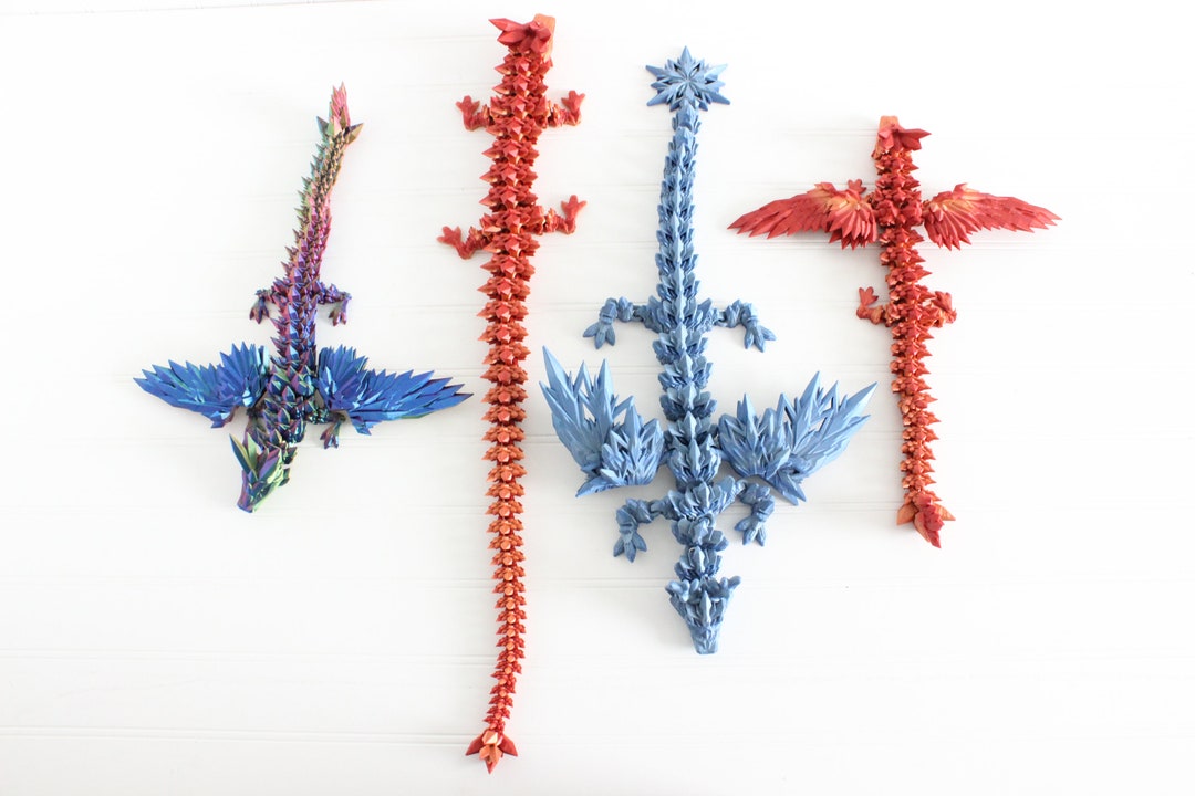Articulated Dragon, Articulating Dragon, 3D Print, Crystalwing Dragon ...