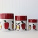 Vintage Apple Kitchen Canisters Red Kitchen Canisters - Etsy