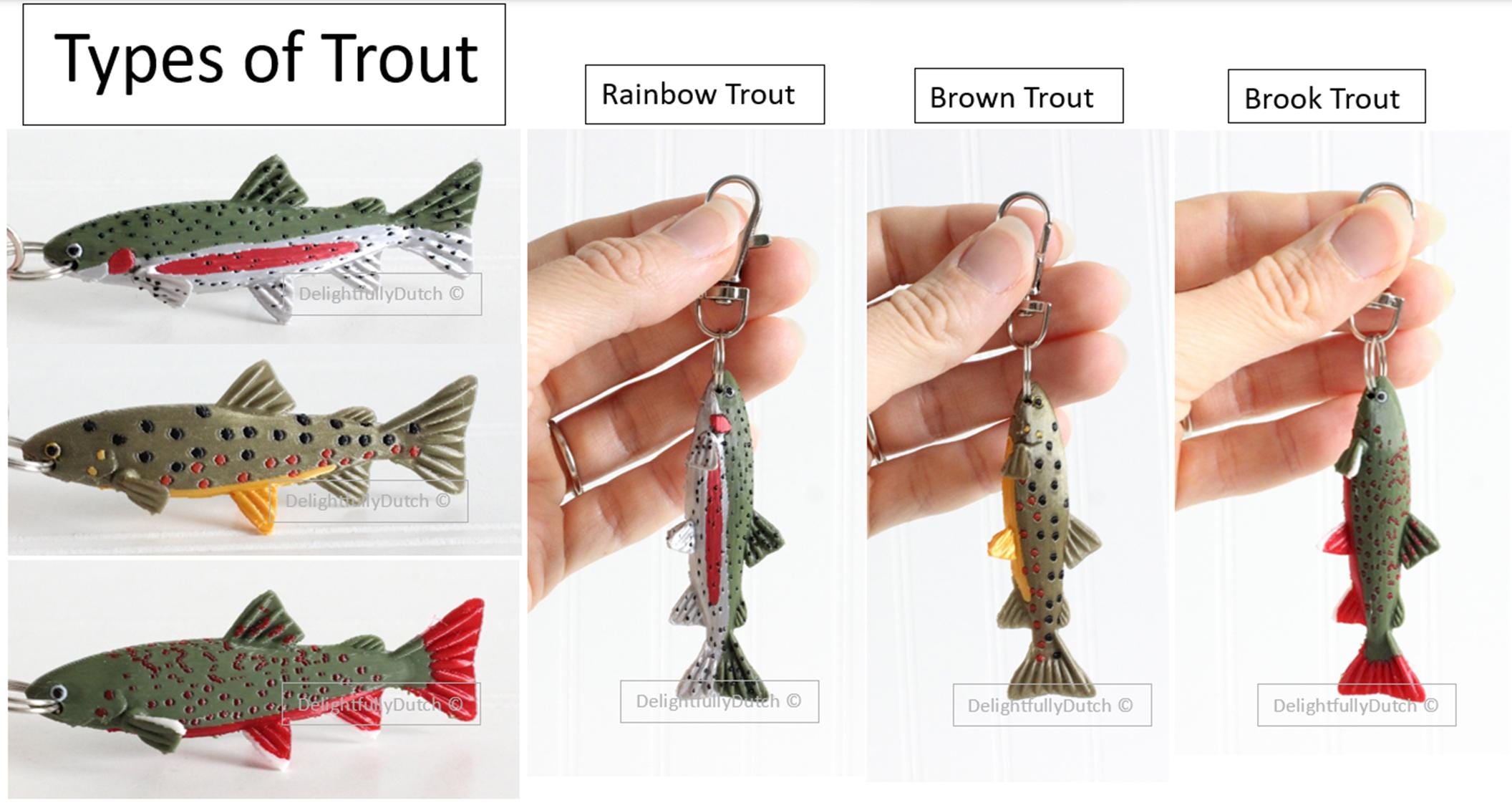 Fish Keychain - Bag Charms - Trout - Gifts for Dad - Fisherman - Etsy
