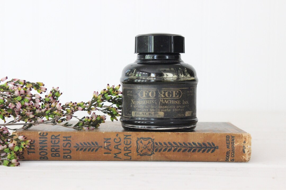 Vintage Ink Bottle Glass Numbering Machine Ink by Forge for - Etsy