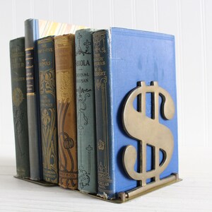 Vintage Brass Dollar Sign Bookends, Money Bookends, Business Owner Desk ...