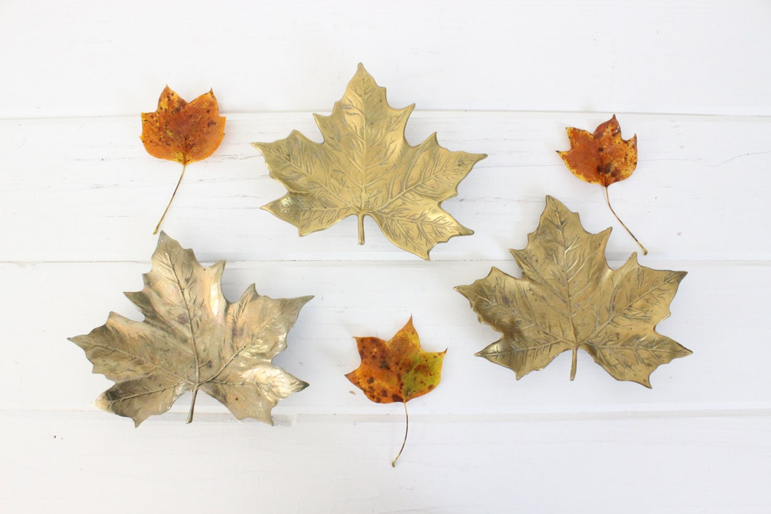 Vintage Brass Leaf Tray, Maple Leaves Catch All Trays, Coin Tray ...